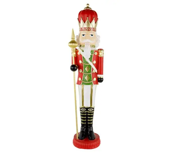 NORTHLIGHT 22' Red And Gold Christmas Nutcracke With Scepter - One-color