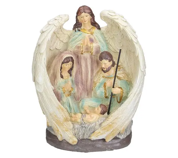 NORTHLIGHT Holy Family & Angel Christmas Nativi Y Decor - One-color