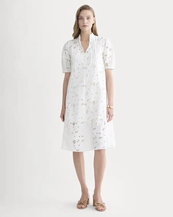 Everlane Eyelet Midi Dress - Bone