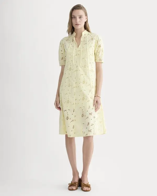 Everlane Eyelet Midi Dress - Light Yellow
