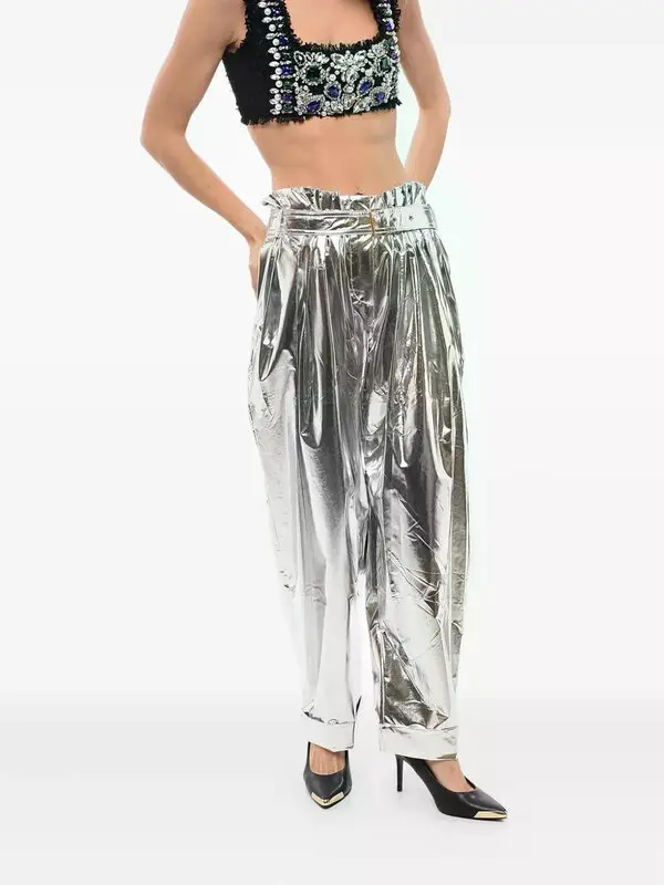 Balmain Pleated High-waisted Tapered Trousers