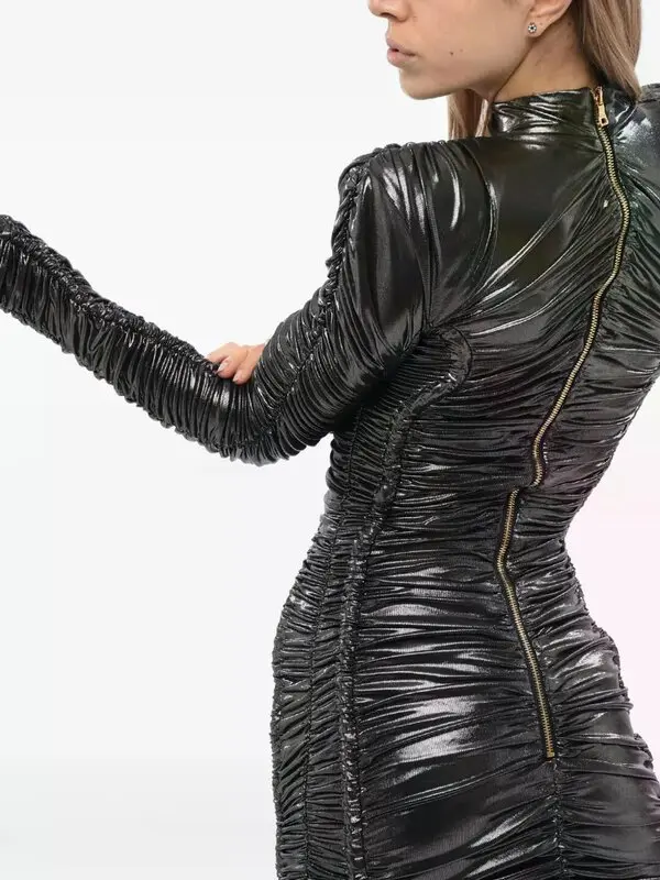 Balmain Draped Mini Dress - Black