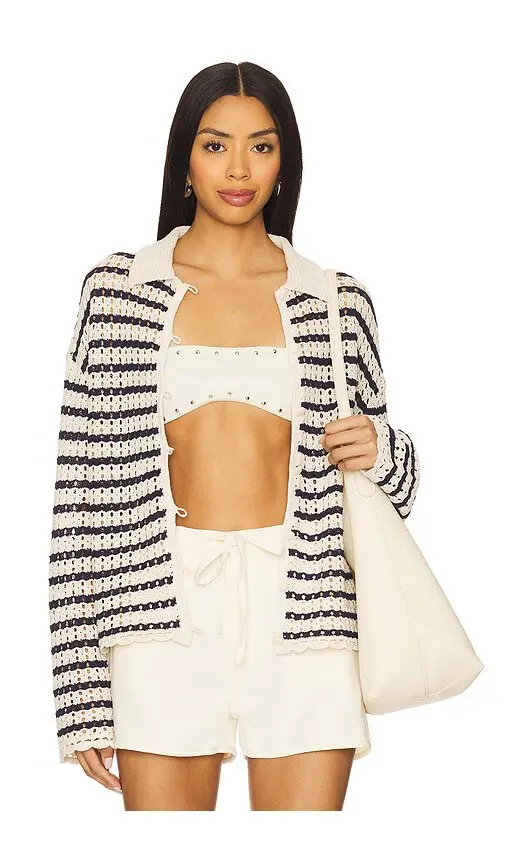 Rag & Bone Khloe Stripe Cardigan - Ivory