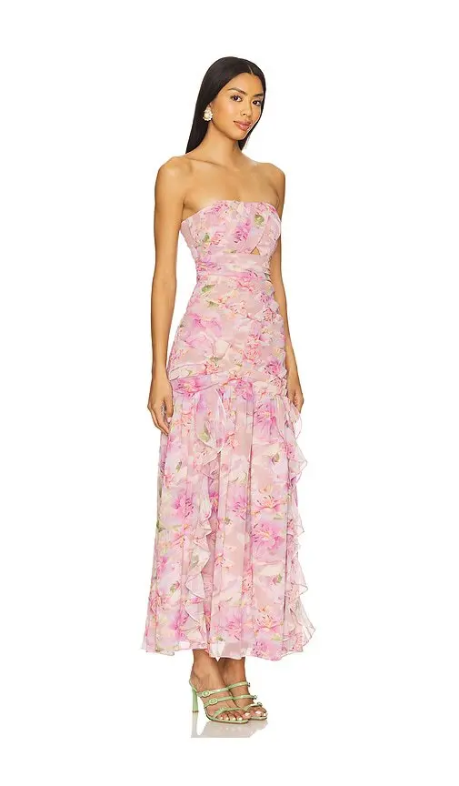 sachin and babi light blue dress Long Ruffle Chiffon Dress - Black | Smart and Joy main image 0