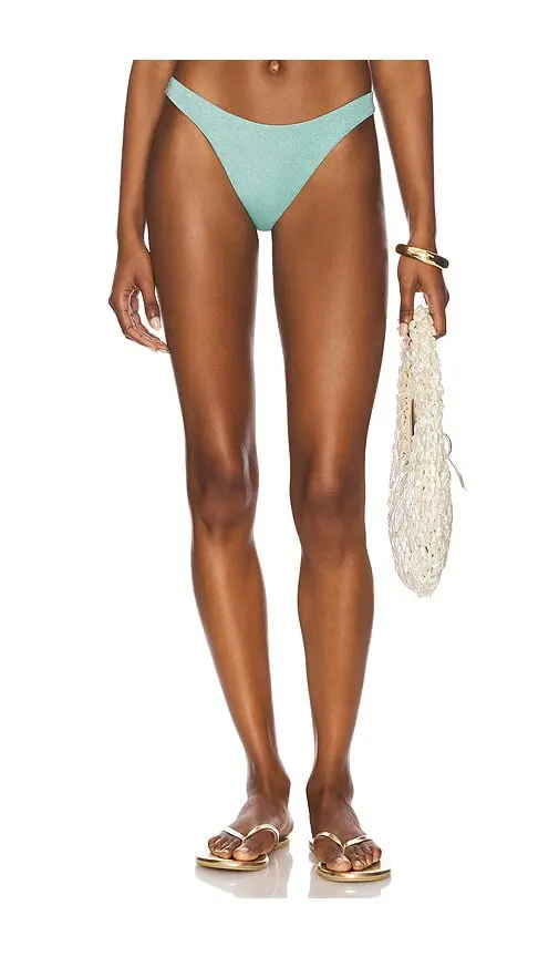 VITAMIN A California Bikini Bottom - Aqua Metallic