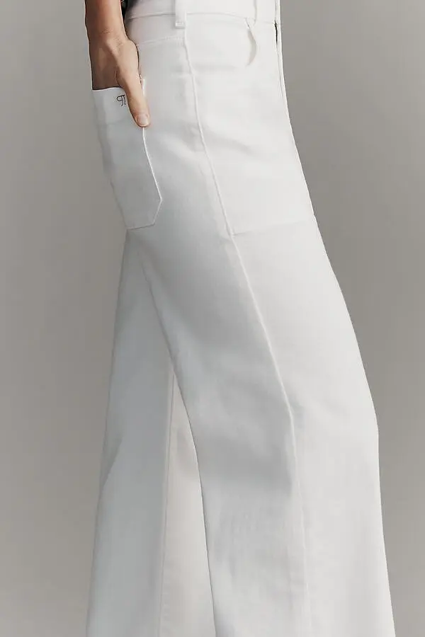 PILCRO Rylan Relaxed High-rise Flare Jeans - Chalk White