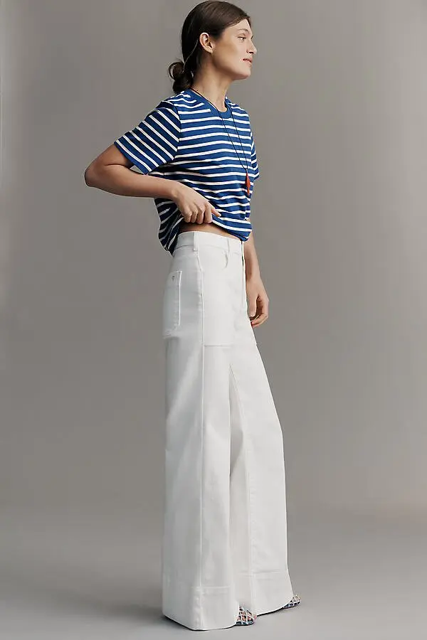PILCRO Rylan Relaxed High-rise Flare Jeans - Chalk White