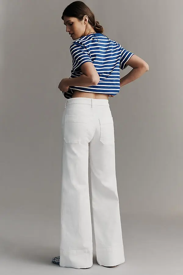 PILCRO Rylan Relaxed High-rise Flare Jeans - Chalk White