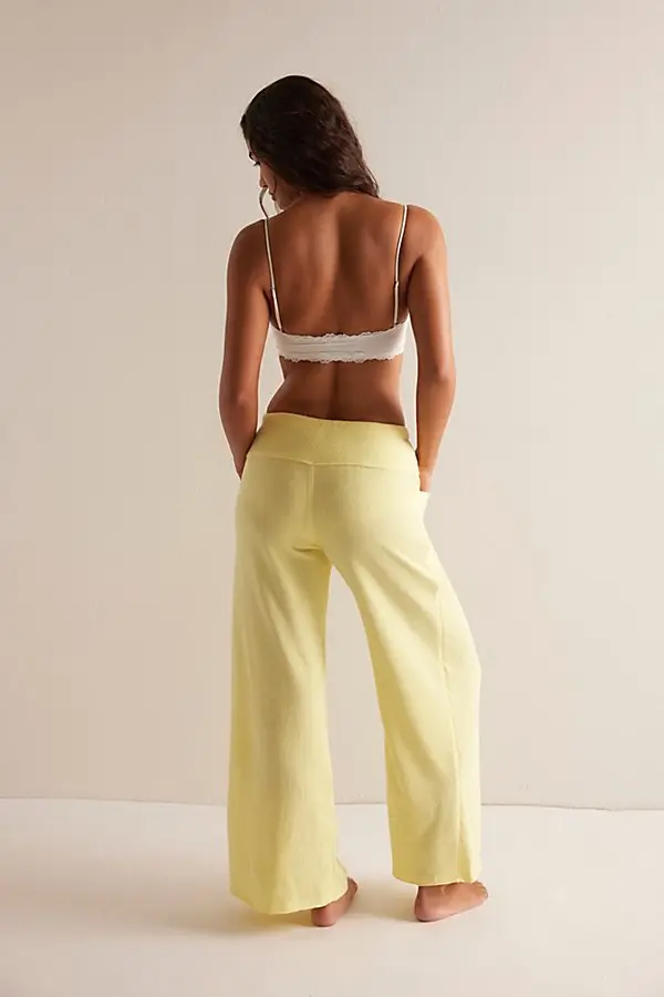 Free People Staycation Lounge Pants - Lemon Squeeze