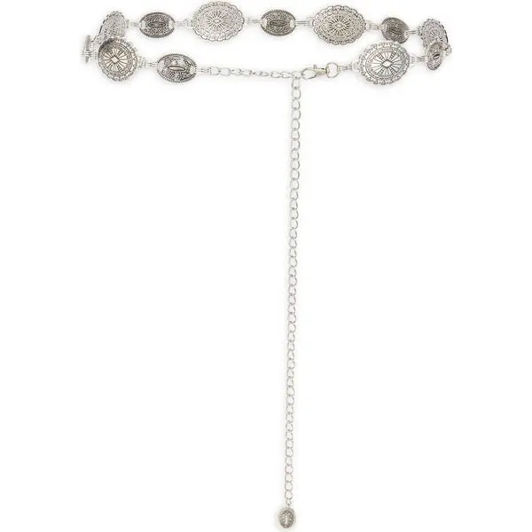 Bp. Engraved Medallion Chain Link Belt - Silver