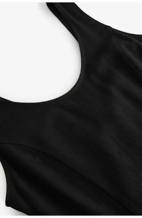 NEXT Linen Blend Fit & Flare Minidress