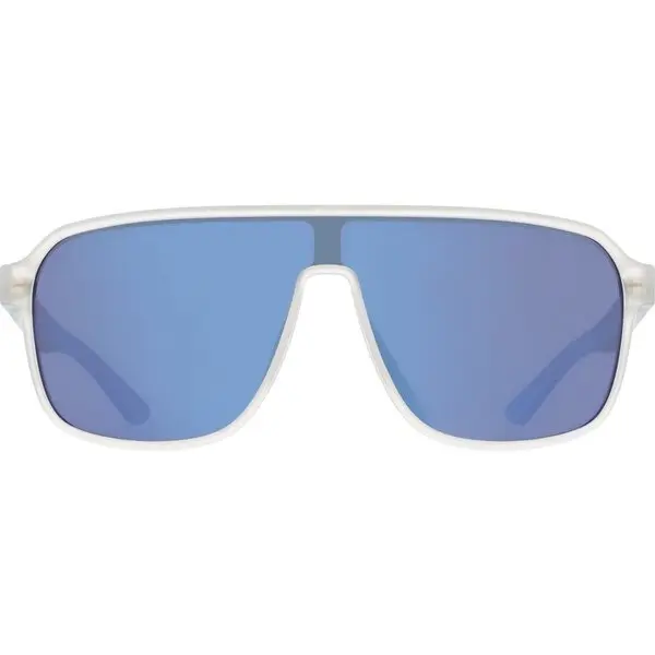 Nike Vintage Flyer 64mm Shield Sunglasses - Matte Clear / Blue Mirror