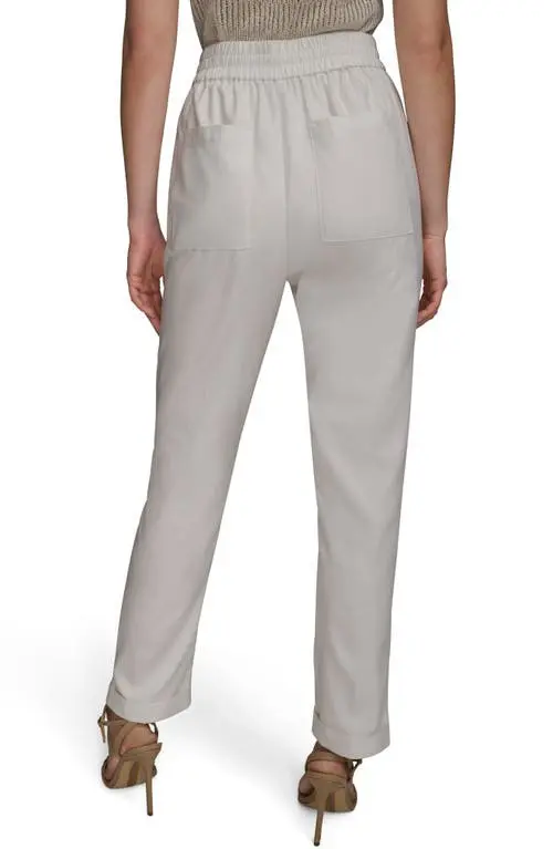 Donna Karan New York Cuffed Cotton Blend Drawstring Pants