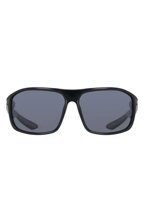 Nike Premier Stride 63mm Rectangular Sunglasses - Black / Grey