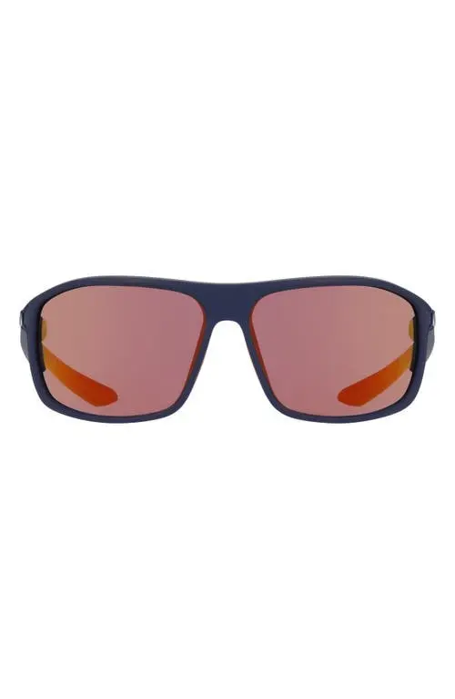 Nike Premier Stride 63mm Rectangular Sunglasses - Matte Blue Void / Orange Mir