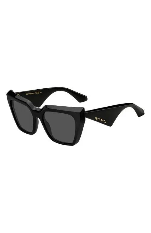 Etro 55mm Cat Eye Sunglasses - Black/ Grey