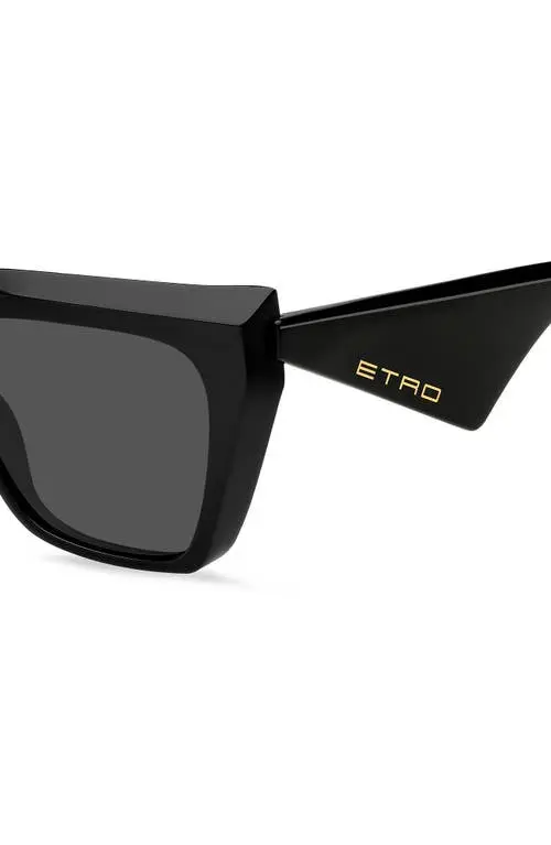 Etro 55mm Cat Eye Sunglasses - Black/ Grey