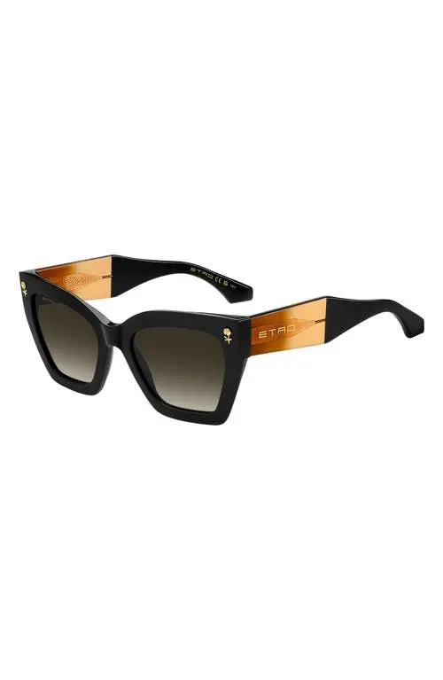 Etro 55mm Gradient Cat Eye Sunglasses - Black/ Brown Sf