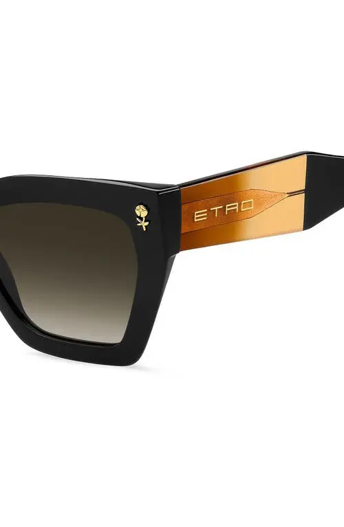 Etro 55mm Gradient Cat Eye Sunglasses - Black/ Brown Sf
