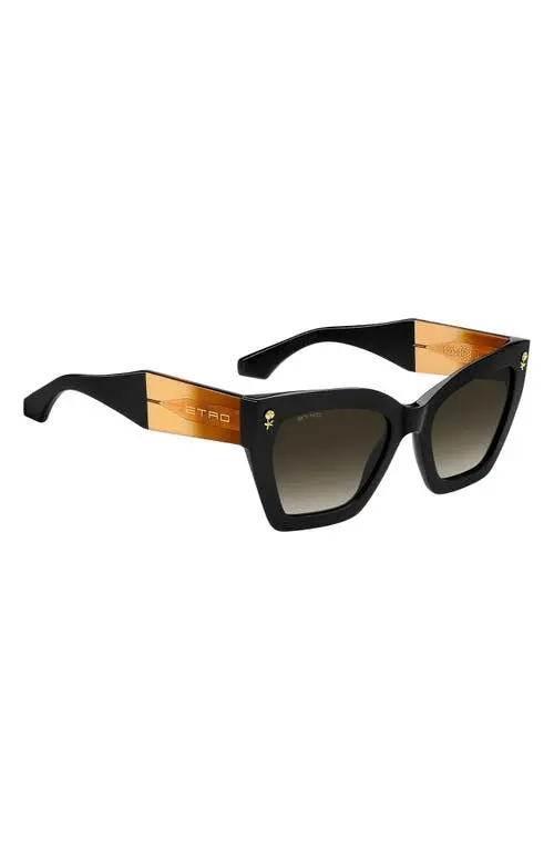 Etro 55mm Gradient Cat Eye Sunglasses - Black/ Brown Sf