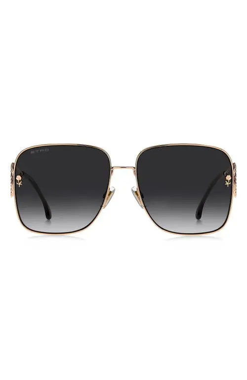 Etro 61mm Square Sunglasses - Rose Gold/ Dark Grey Sf