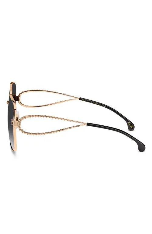 Etro 61mm Square Sunglasses - Rose Gold/ Dark Grey Sf