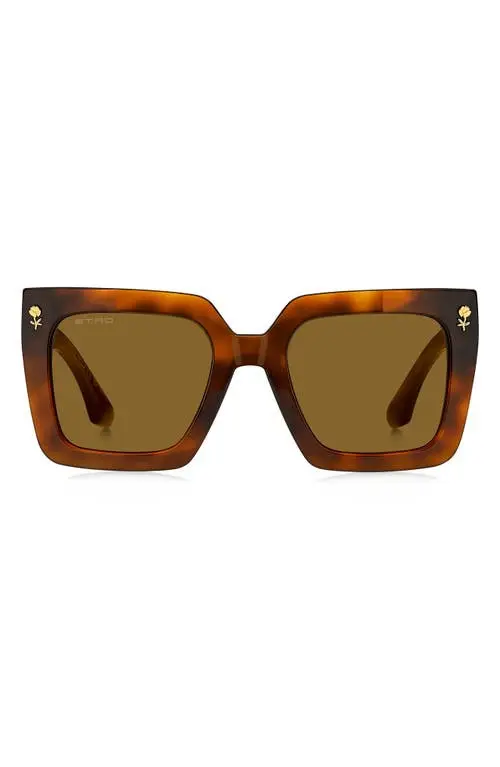 Etro 52mm Square Sunglasses - Havana Honey/ Brown