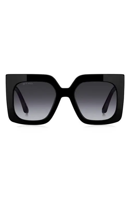 Etro 53mm Gradient Square Sunglasses - Black/ Dark Grey Sf