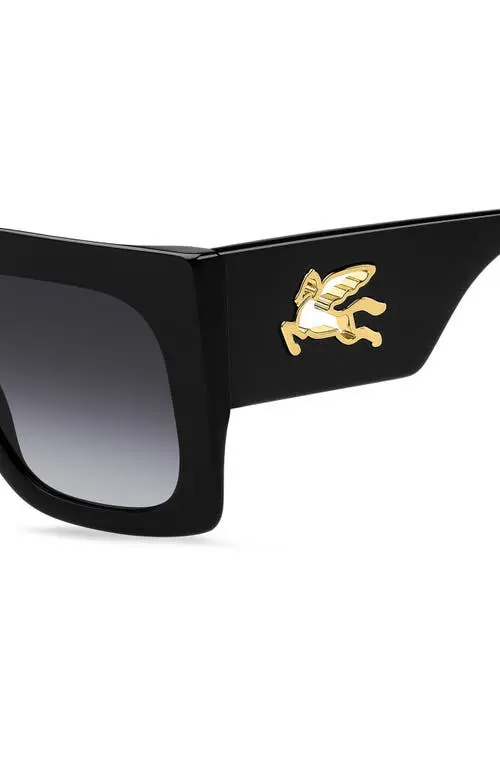 Etro 53mm Gradient Square Sunglasses - Black/ Dark Grey Sf