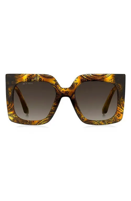 Etro 53mm Gradient Square Sunglasses - Havana Pattern/ Brown Sf