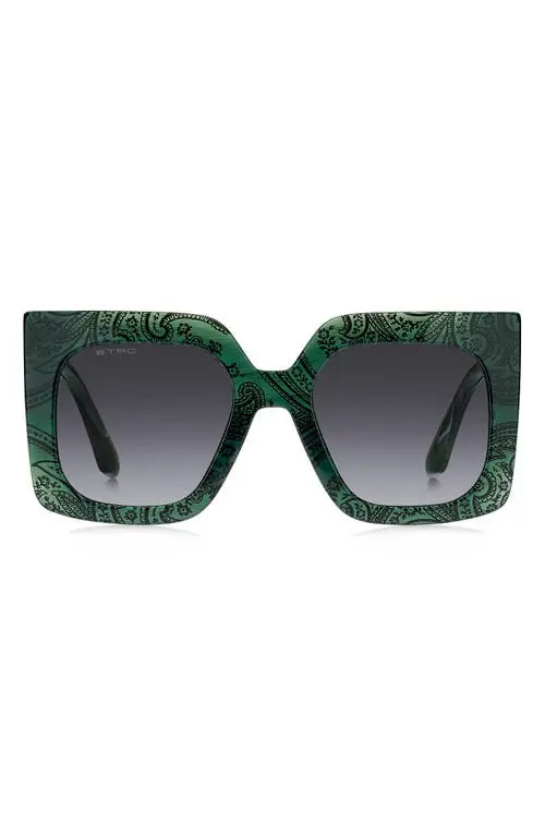 Etro 53mm Gradient Square Sunglasses - Marble Green/ Dark Grey Sf