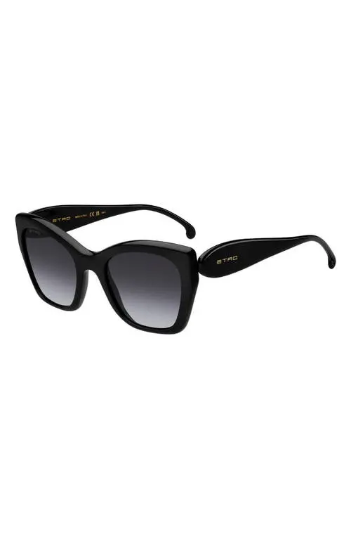 Etro 54mm Gradient Cat Eye Sunglasses - Black/ Dark Grey Sf