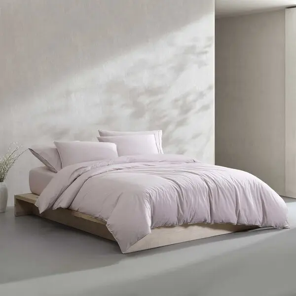 Calvin Klein Washed Percale Comforter Set, Twin/twinxl - Petal Pink