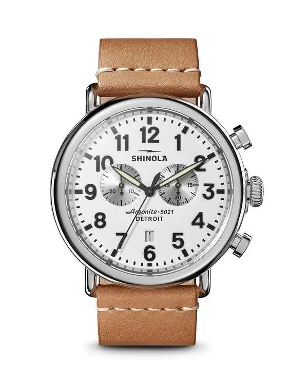 Shinola Runwell Chronograph 47mm - White/brown