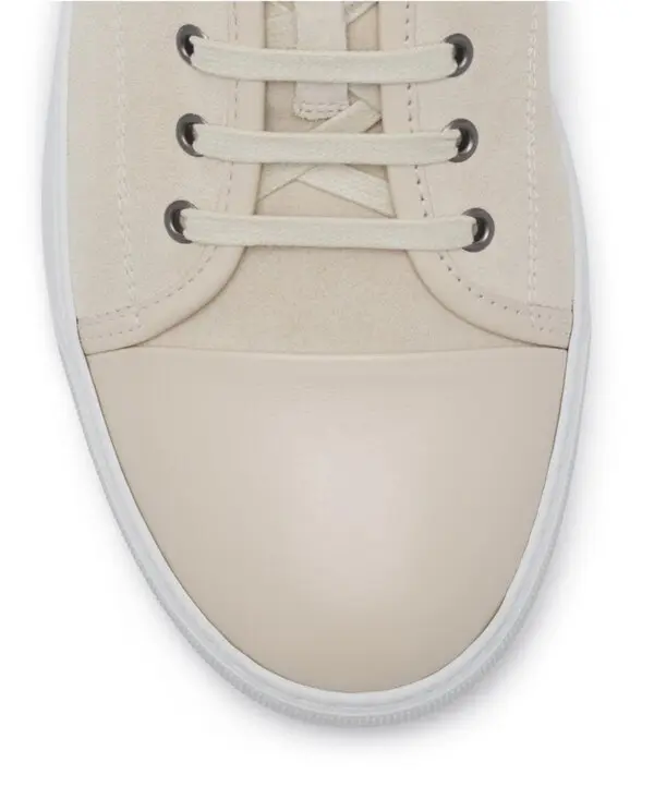 LANVIN Dbb1 Leather And Suede Sneakers - Vanilla