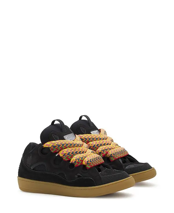 LANVIN Leather Curb Sneakers - Black