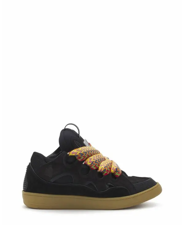 LANVIN Leather Curb Sneakers - Black
