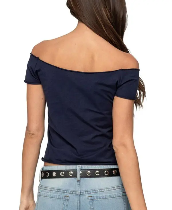 EDIKTED Off-the-shoulder Top - Navy
