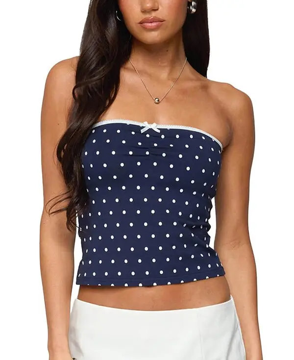EDIKTED Built In Bra Polka Dot Top