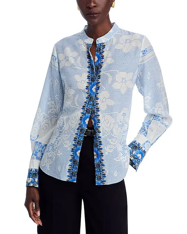 Kobi Halperin Eloise Silk Blouse - Sky Blue Multi