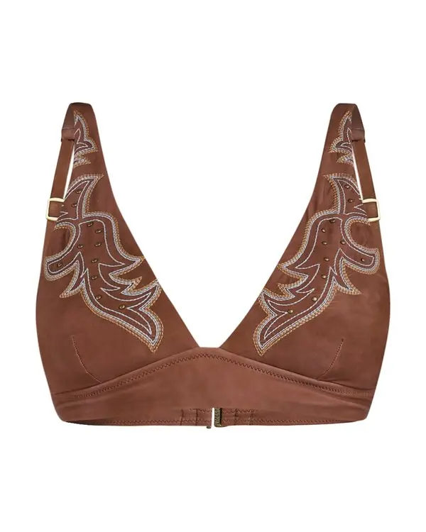 L'Agence Lexie Bolero Bra Bikini Top - Bronze