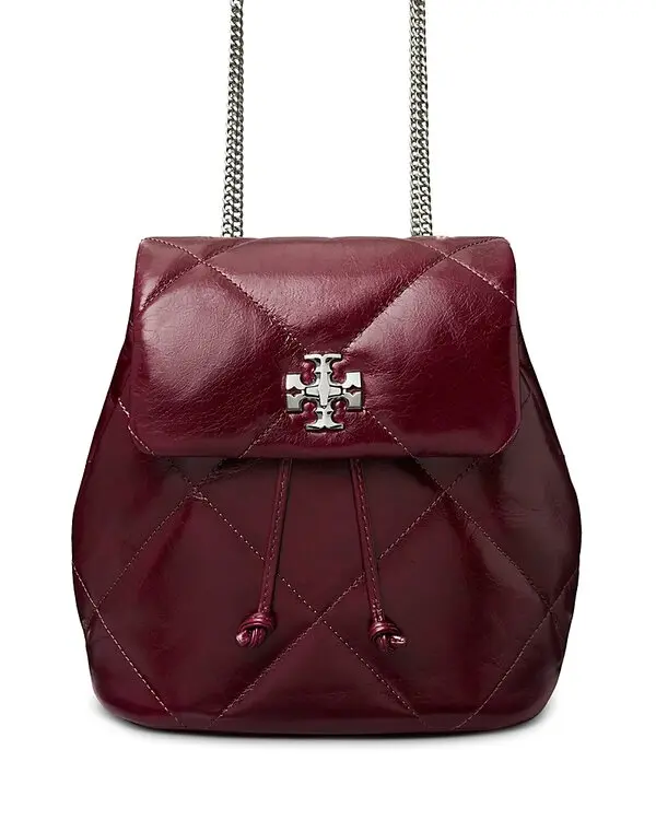 Tory Burch Mini Kira Diamond Quilt Backpack - Dark Carmine