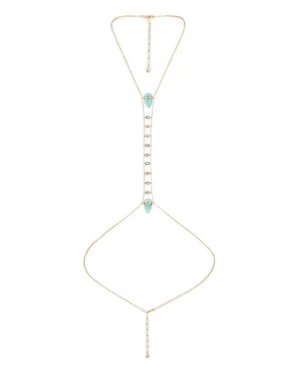 Ettika Solstice & Cubic Zirconia Body Chain - Turquoise