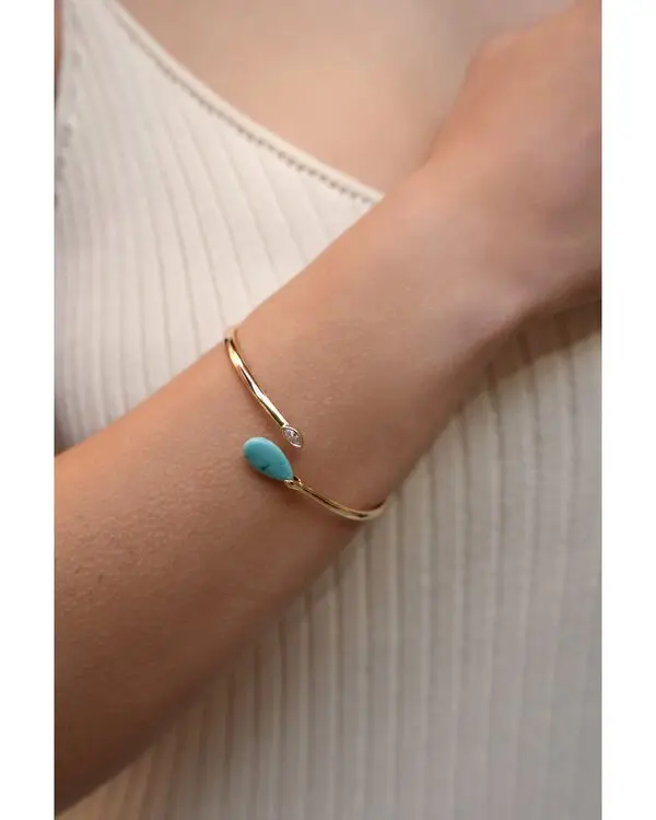Ettika Solstice & Cubic Zirconia Bangle Bracelet - Turquoise