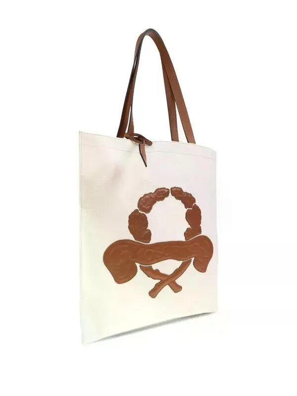 Moschino Logo-debossed Tote - Neutrals