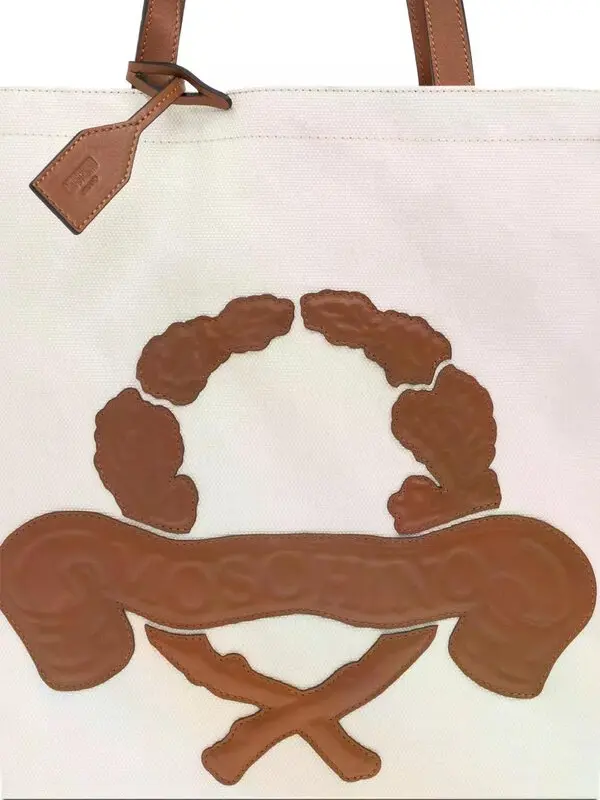 Moschino Logo-debossed Tote - Neutrals
