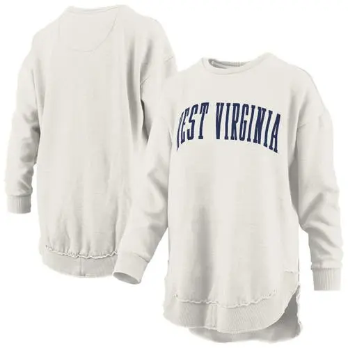 PRESSBOX West Virginia Mountaineers Melange Poncho Fleece Pullover Sweatshirt