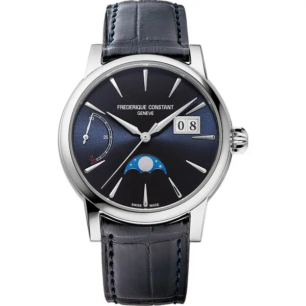 FREDERIQUE CONSTANT Classic Manufacture Automatic Leather Strap Watch - Silverone