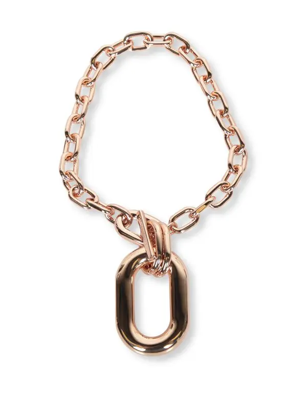 Rabanne Necklace With Oval Ring Pendant - Pink