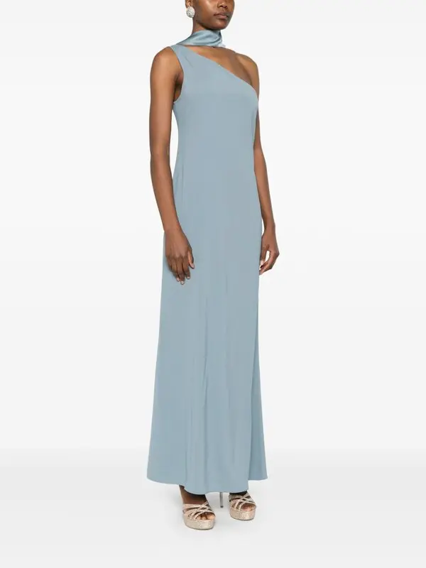 TALLER MARMO Long Asymmetric One-shoulder Dress - Clear Blue